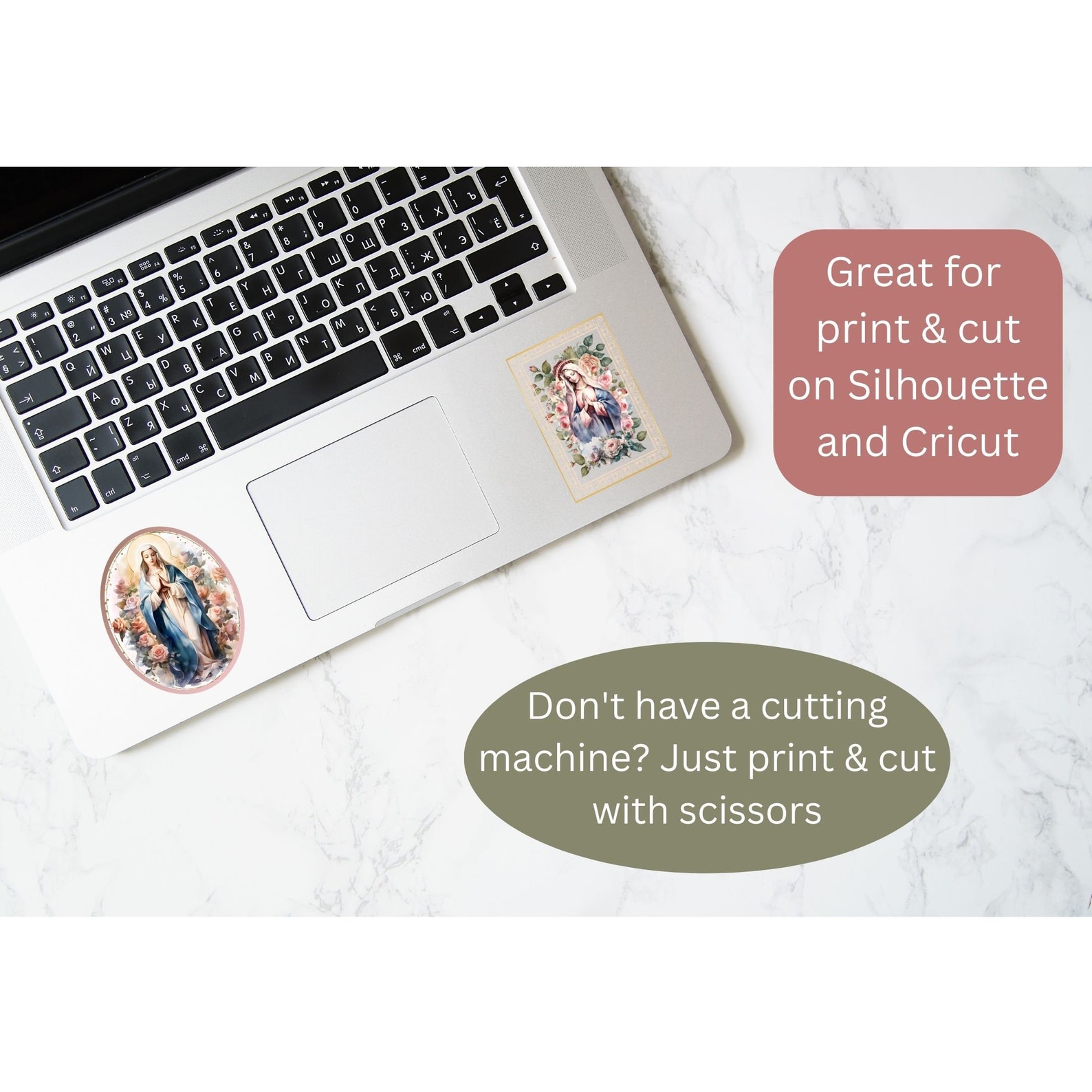 Marian Stickers, Printable Mary Stickers, Catholic Saint, Mary PNG ...