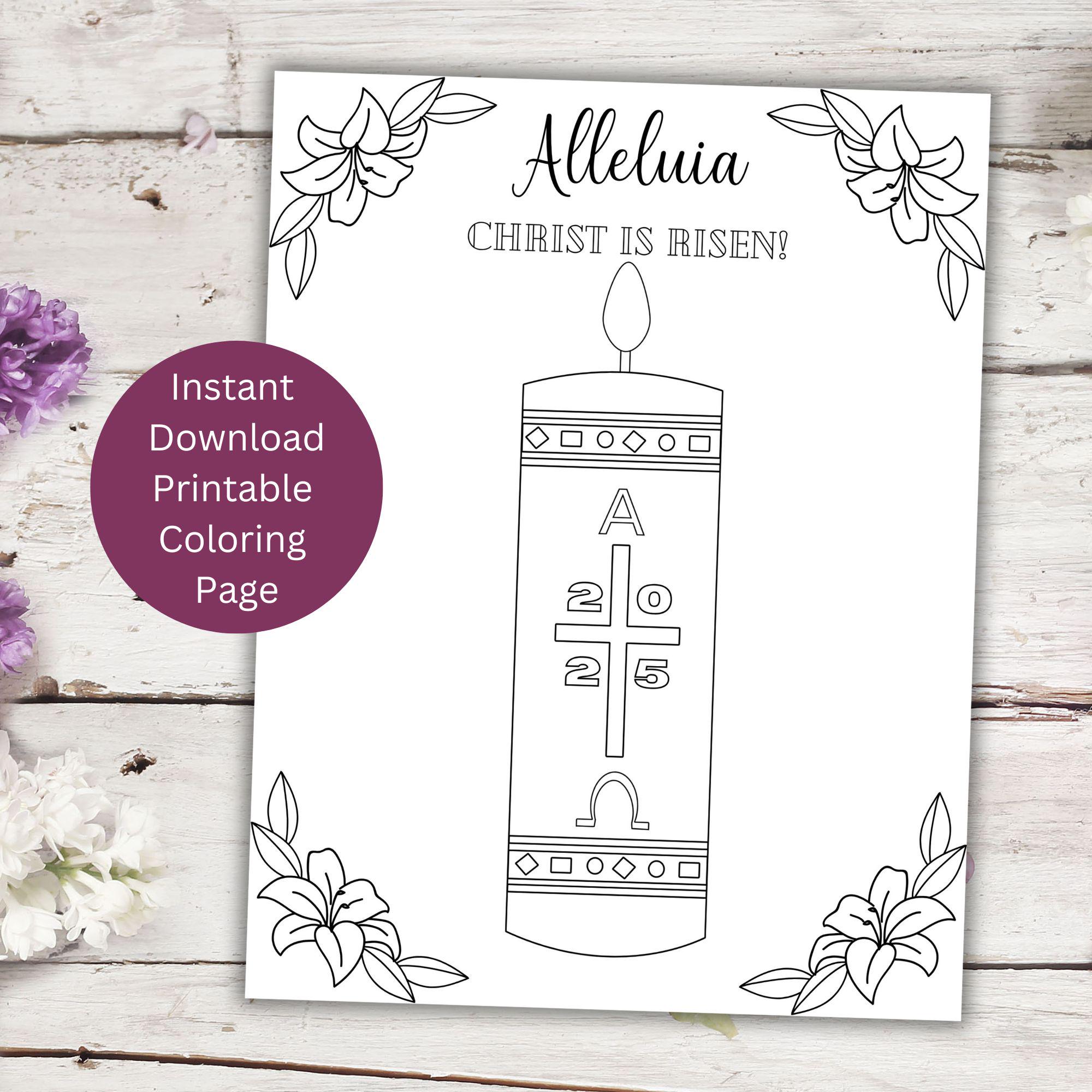 Paschal Candle Coloring Page, Easter Coloring, Easter Candle ...