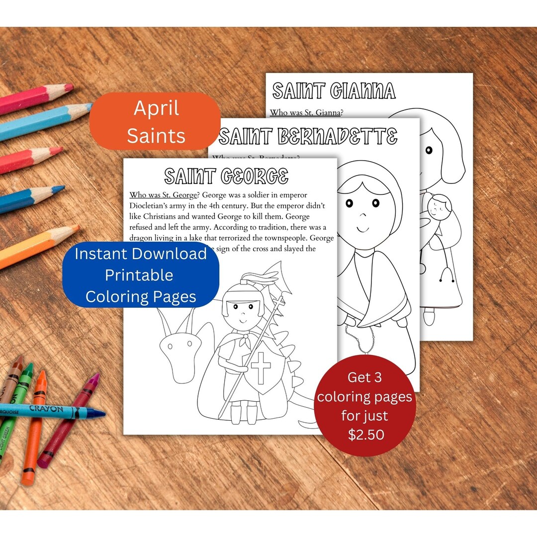 Printable Saint Coloring Pages, April Saints Pictures to Color, St ...