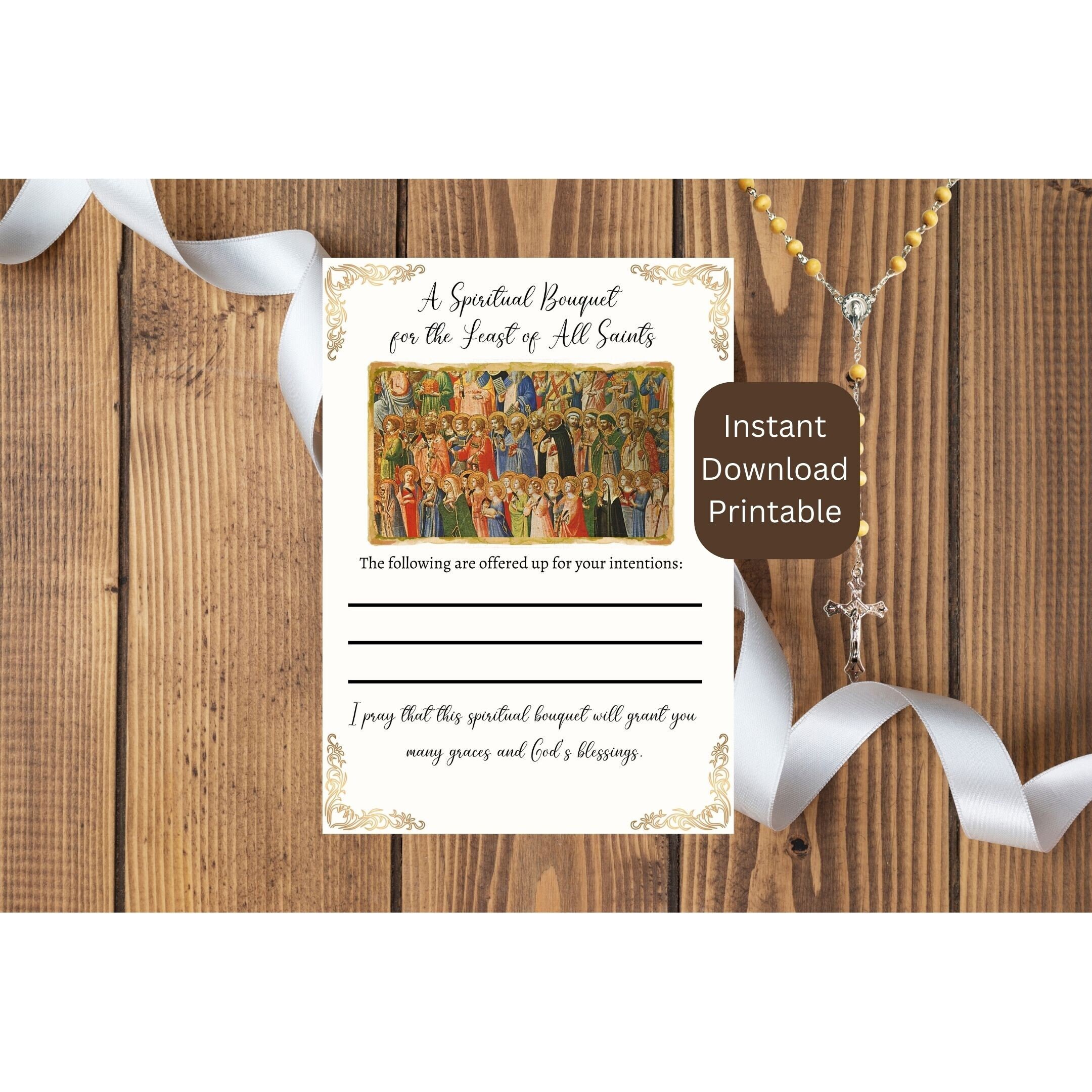 All Saints' Day Spiritual Bouquet Card / Catholic Gift / - Etsy