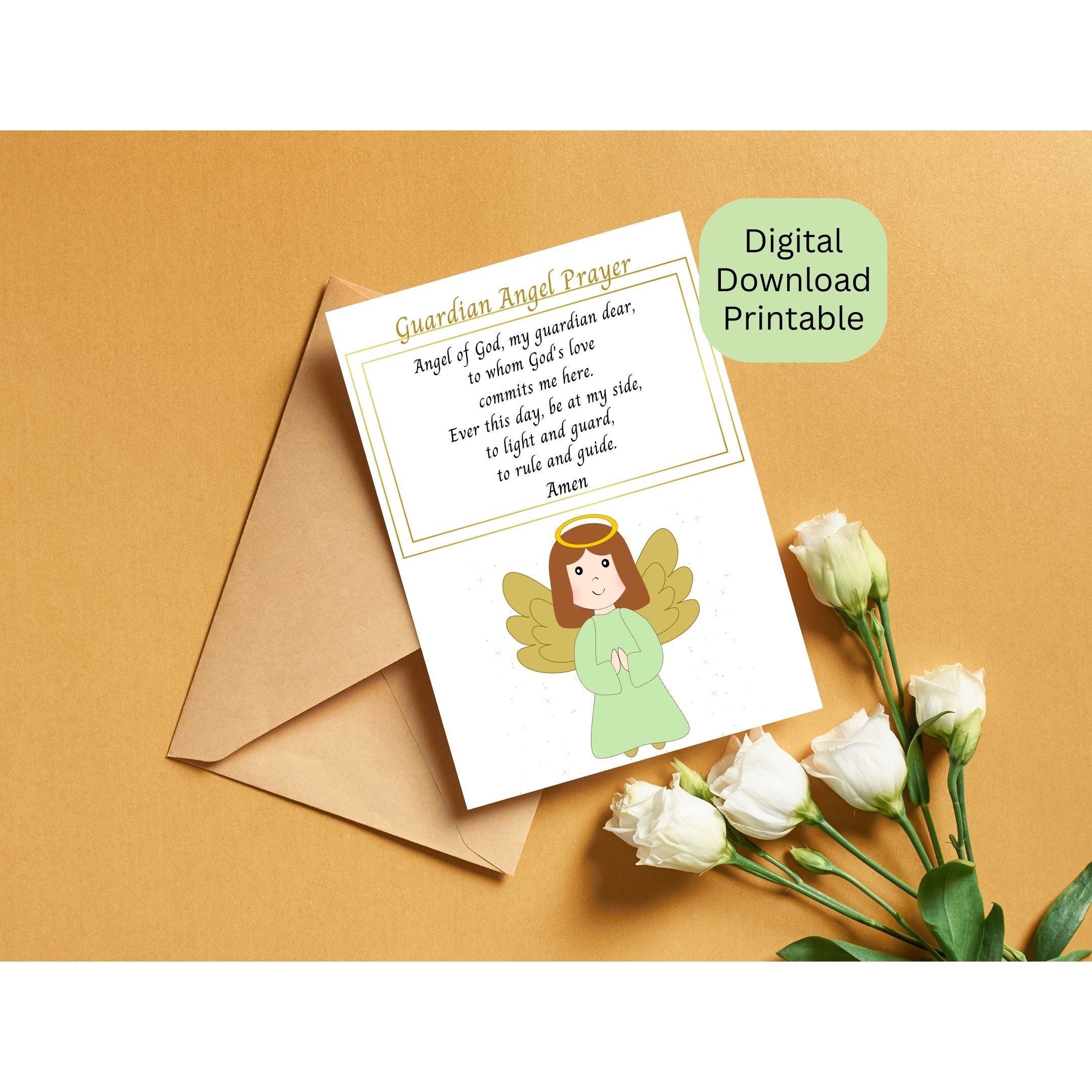 Guardian Angel Prayer Printable, Catholic Print, Catholic Angel Gift ...