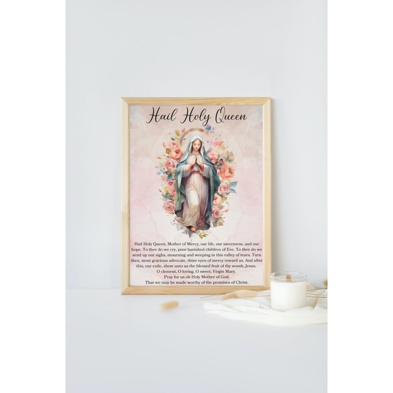 Marian Prayers Print Bundle / Hail Holy Queen/ Memorare Prayer ...