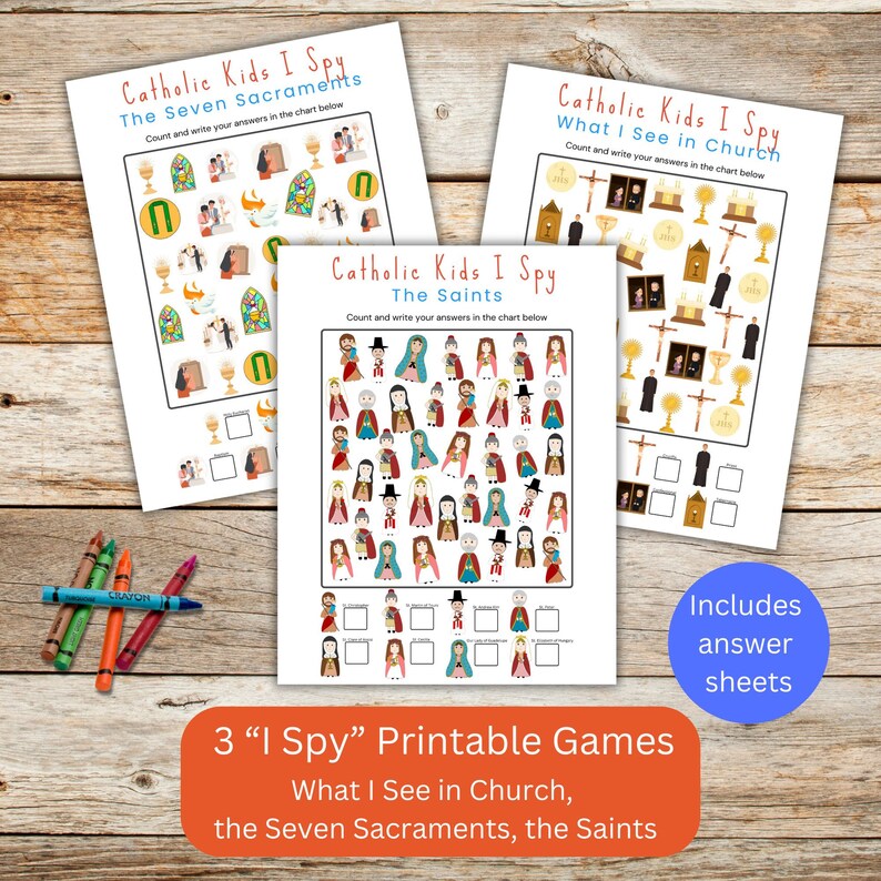 Catholic I Spy Printable Game, Catholic Kid's Activity, Religious ...
