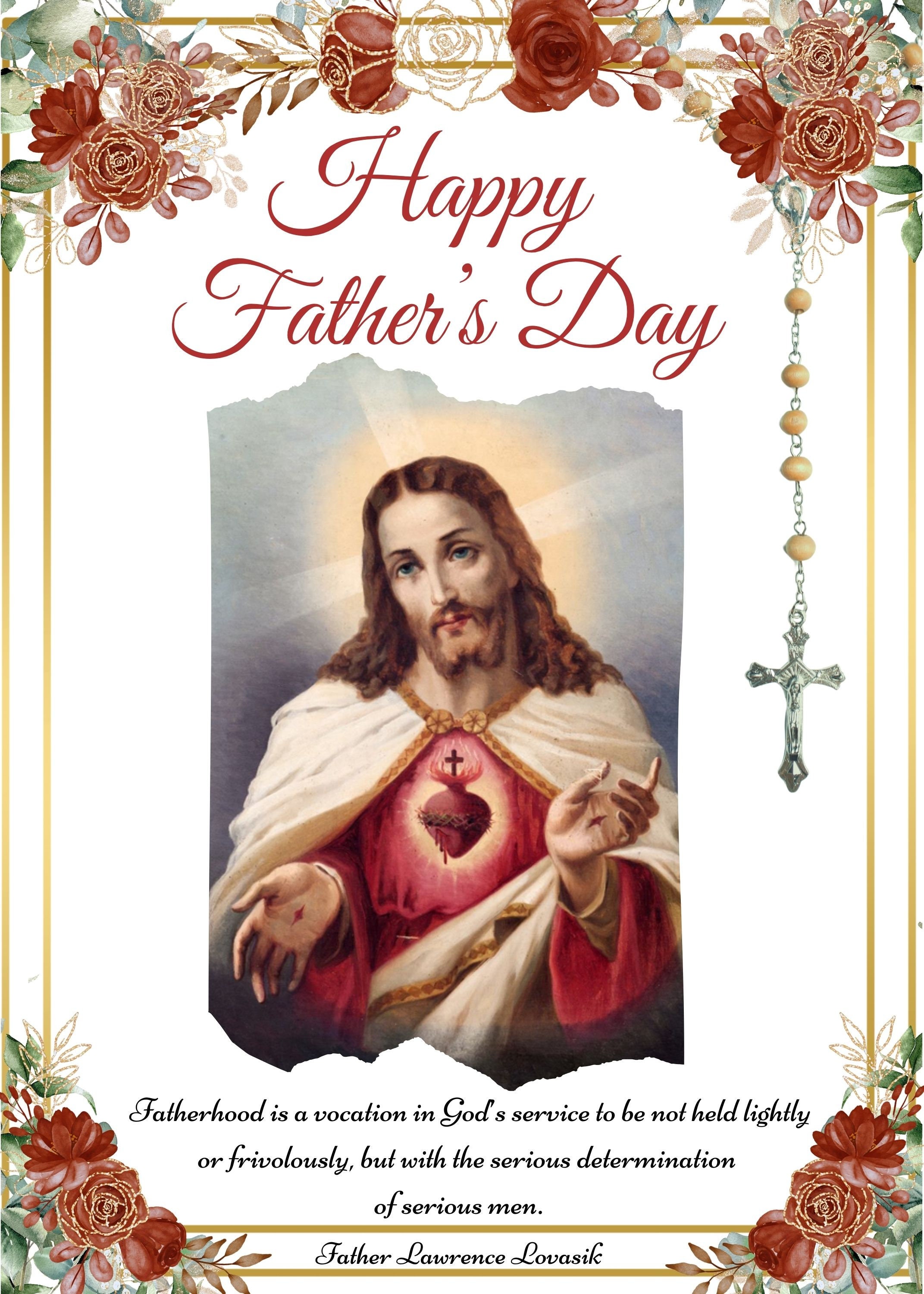 Catholic Father's Day Card, Printable Card for Father, Happy Father's ...