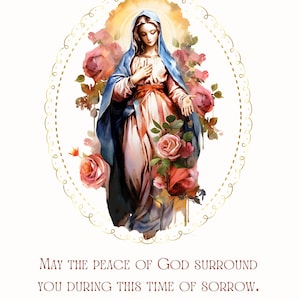 Catholic Sympathy Card / Catholic Bereavement Card / Catholic ...