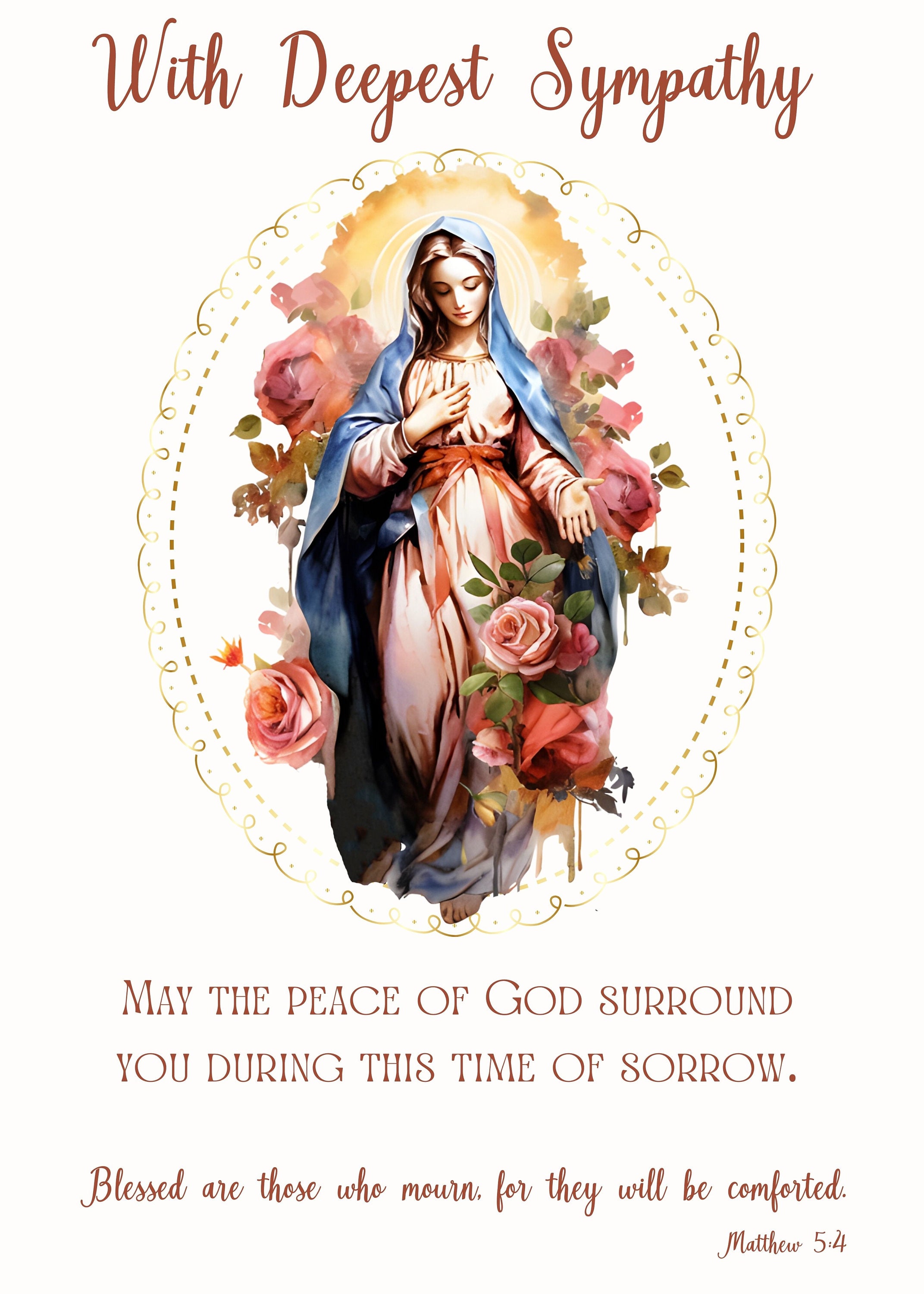 Catholic Sympathy Card / Catholic Bereavement Card / Catholic Condolence Card / Catholic ...