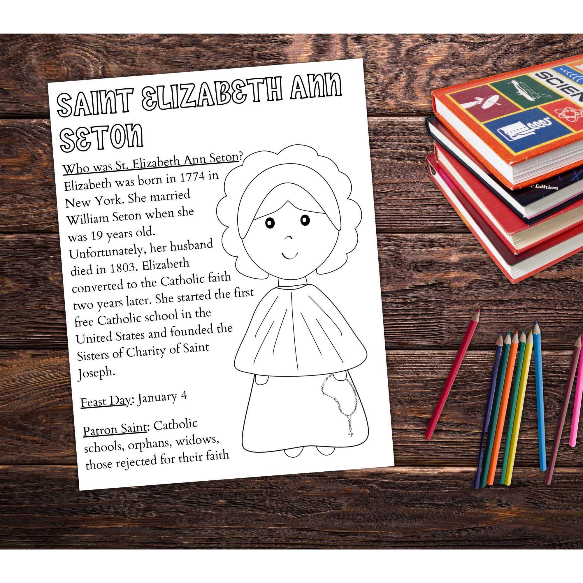Printable January Saints Coloring Pages, Catholic Kid's Activity Pages ...