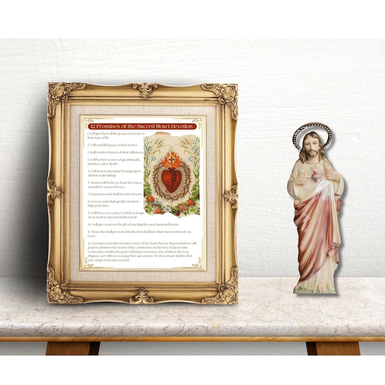 12 Promises of the Sacred Heart, Printable Catholic Art, Sacred Heart ...