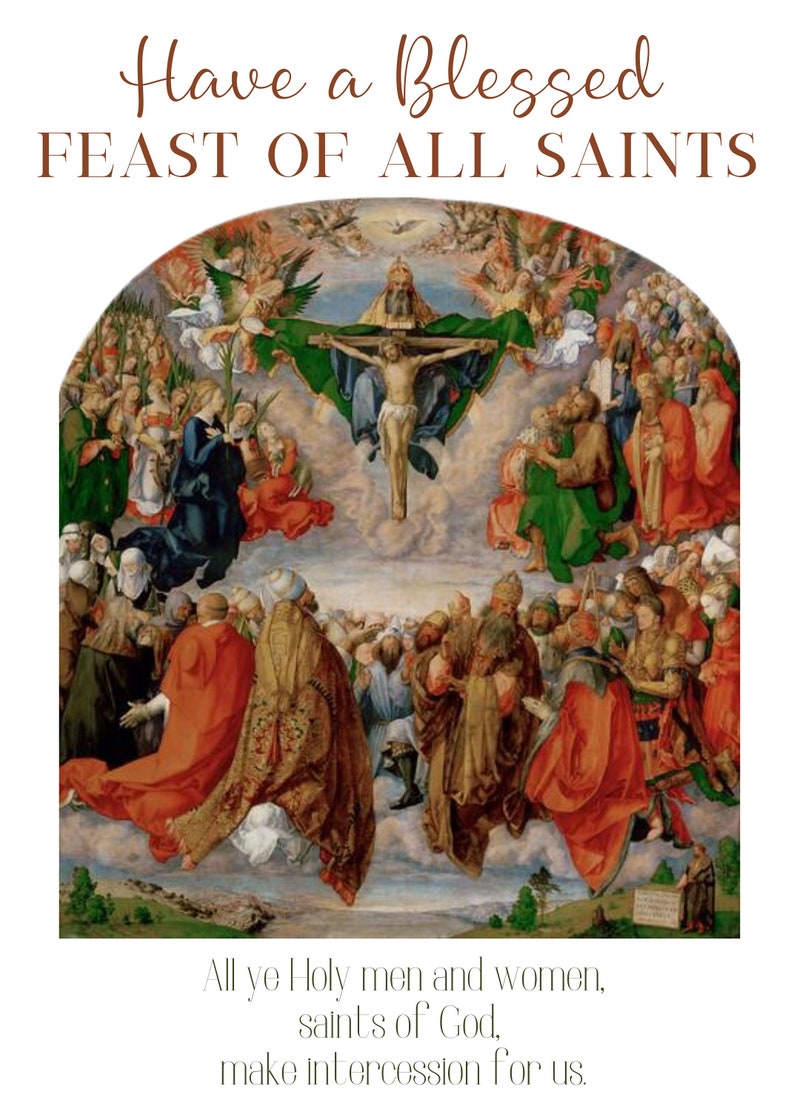 All Saints' Day Printable Card, Catholic Greeting, Instant Download - Etsy