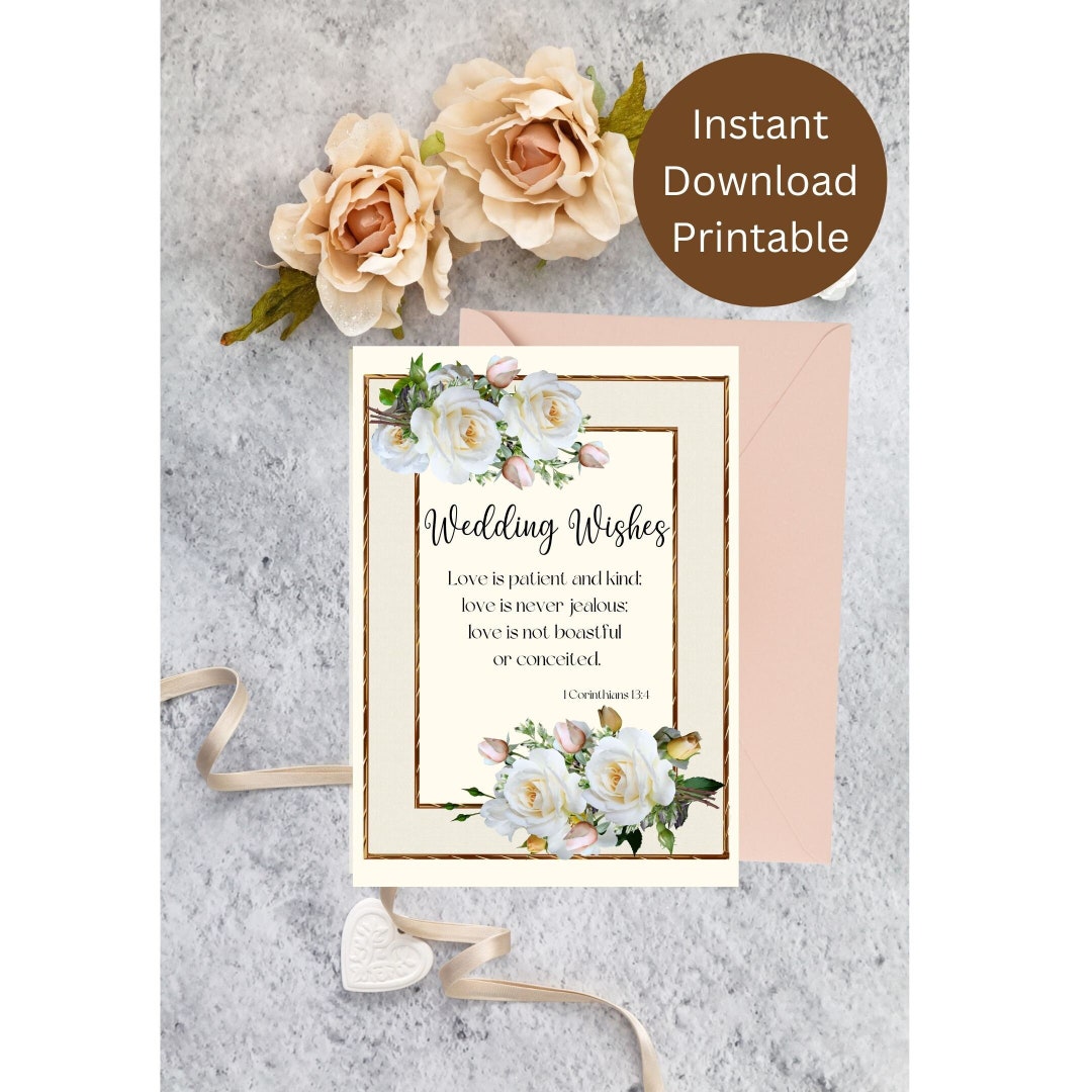 Catholic Wedding Card, Printable Card, Holy Matrimony, Sacrament of Marriage, Christian Wedding ...