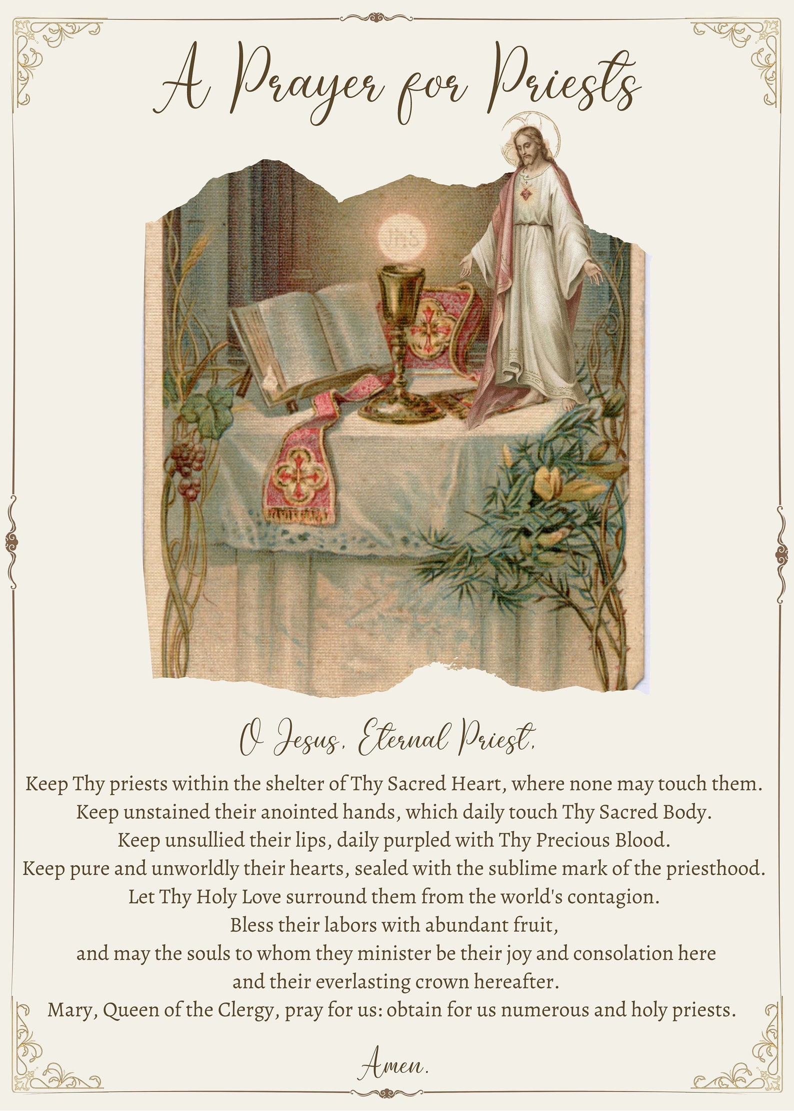 Card for Priest / Priest Birthday / Priest Ordination / Priest ...