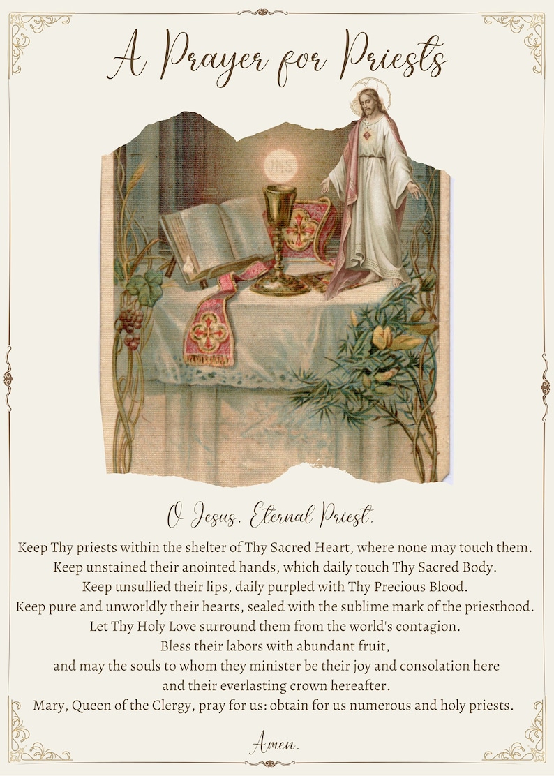 Card for Priest / Priest Birthday / Priest Ordination / Priest ...