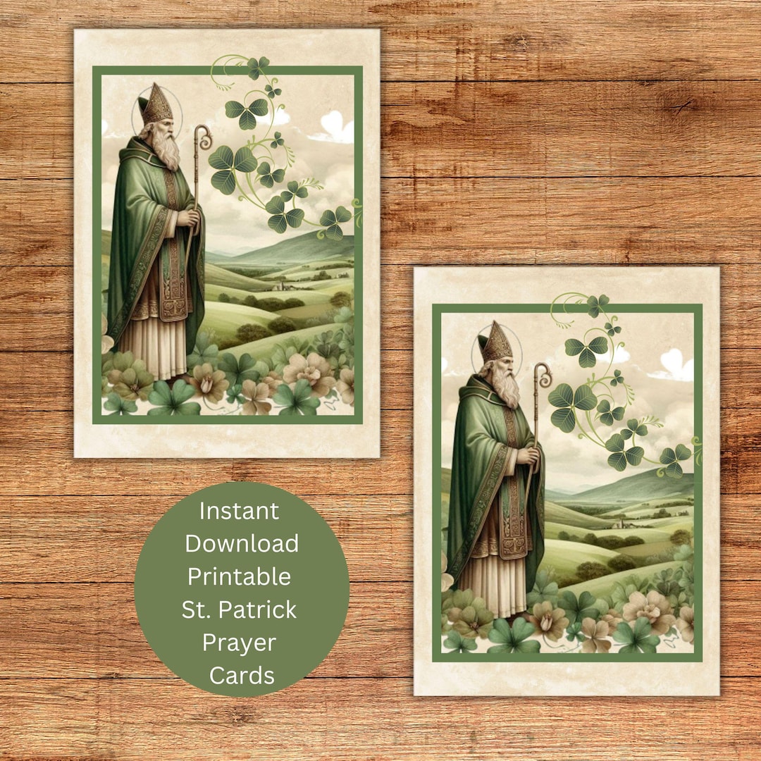 St. Patrick Prayer Cards, Catholic Holy Card, Printable Prayer by St ...