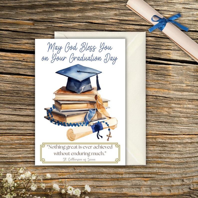Catholic Printable Graduation Card, Catholic Commencement Card ...