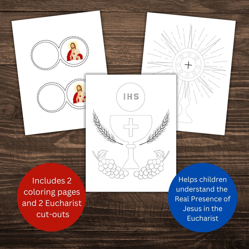 Eucharist Coloring Pages and Activity, Printable Catholic Kid's ...