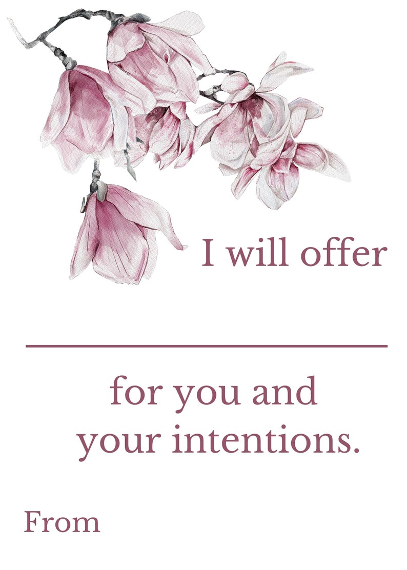 Spiritual Bouquet Printable Card, Catholic Gift, Floral Prayer Card ...