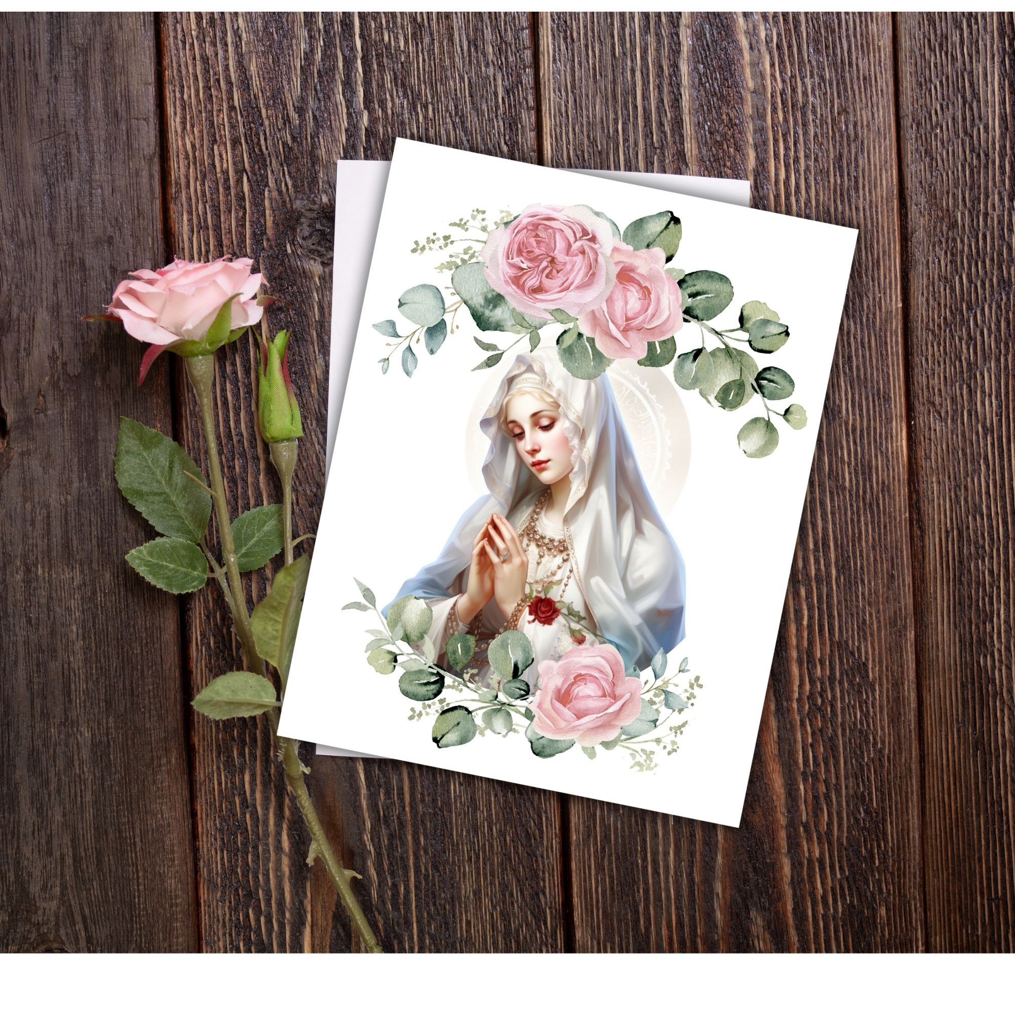 Marian All Occasion Card Bundle, Virgin Mary Printable Cards, Catholic ...