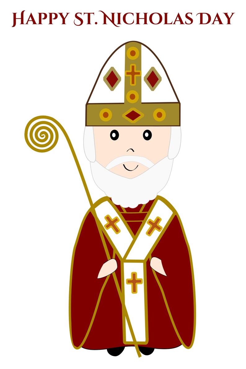 St. Nicholas Day Card / Printable Catholic Card / Party Favor ...