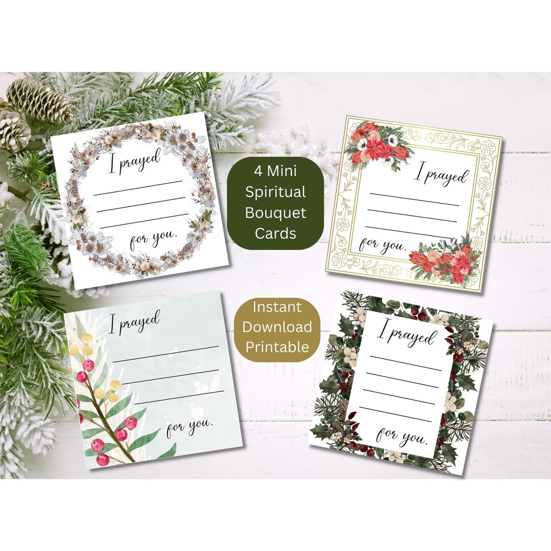 Mini Spiritual Bouquet Printable Cards, Catholic Prayer Cards ...