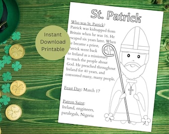 St. Joseph Coloring Page, Printable Saint Coloring Picture, Catholic ...