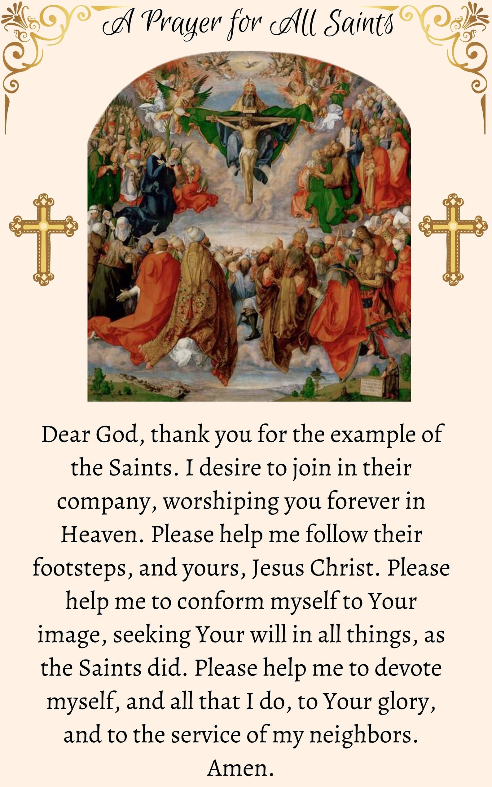 All Saints' Day Prayer Cards, Catholic Printable Prayer Card, Catholic Gift, Liturgical Season ...
