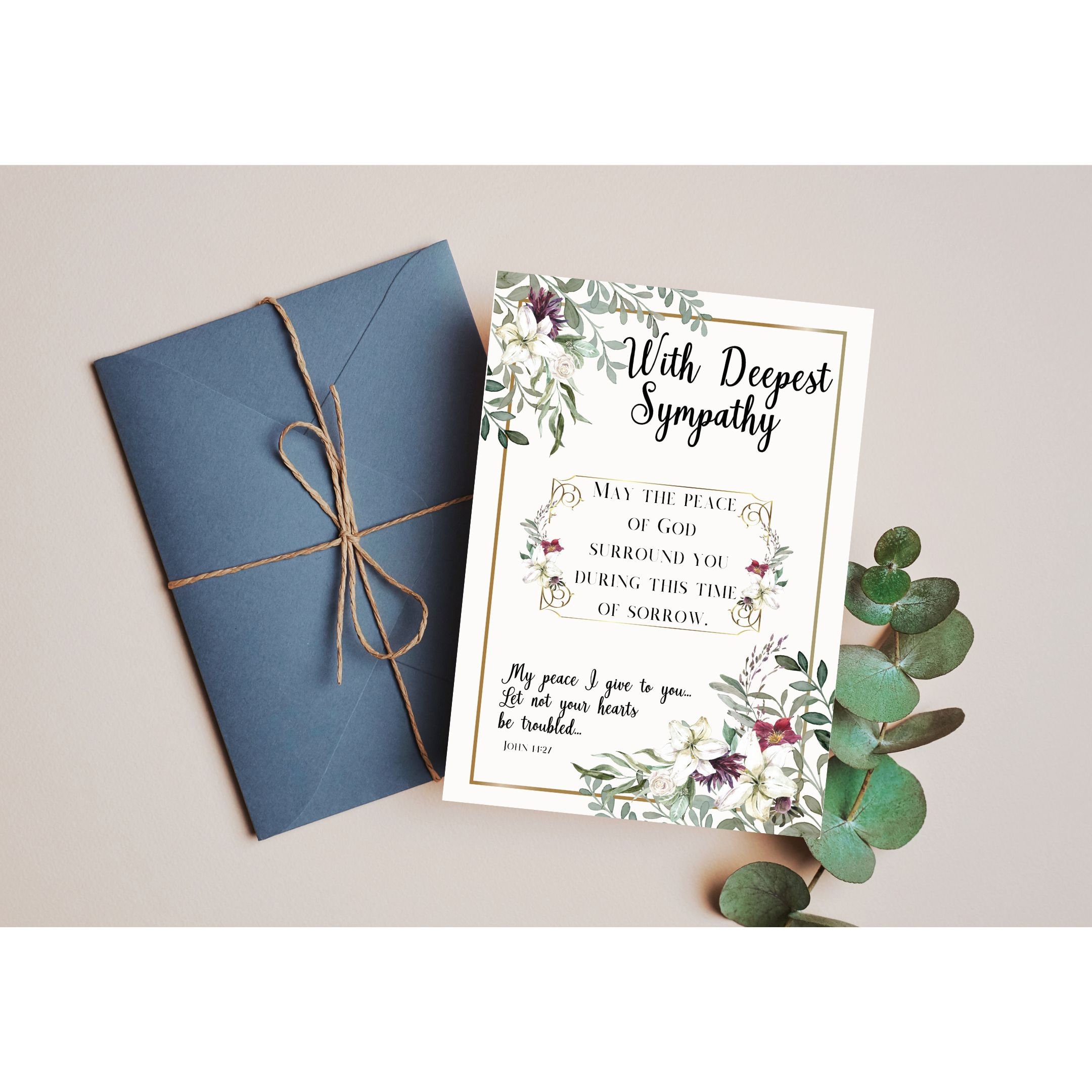 Catholic Sympathy Card, Catholic Bereavement, Printable Condolence Card ...