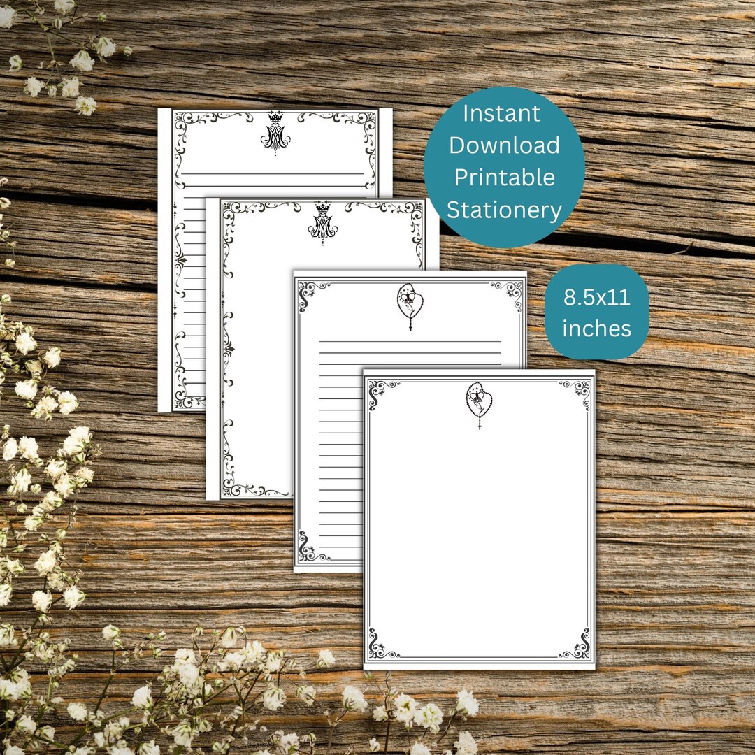 Printable Catholic Stationery / Catholic Letterhead / 8.5x11 Inch ...