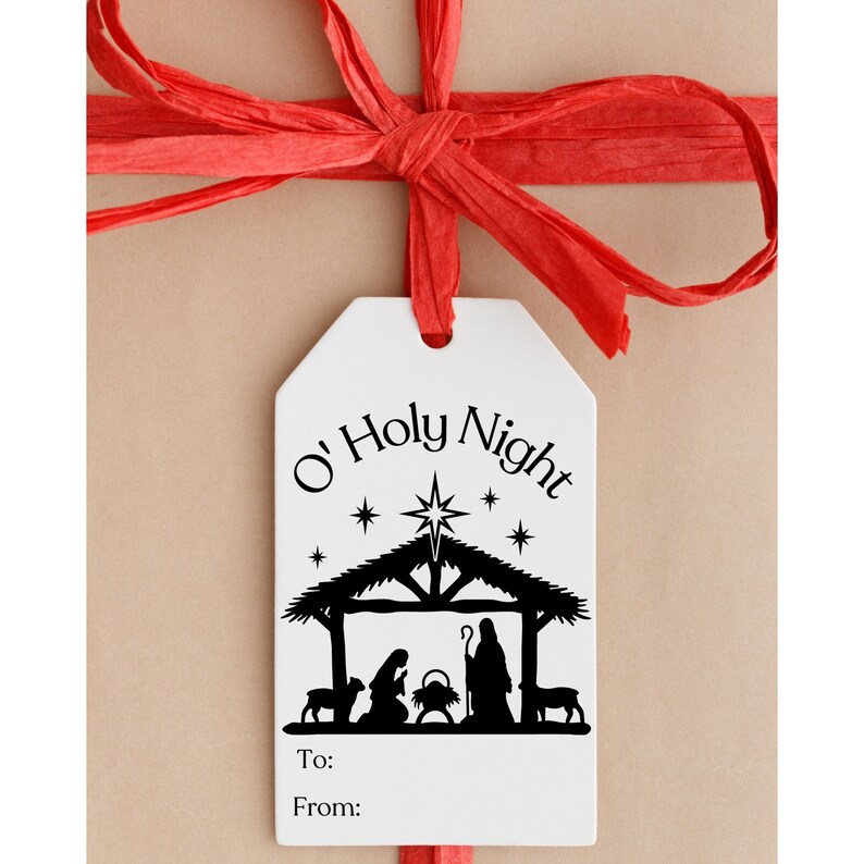 Printable Christmas Gift Tags Bundle, Nativity Gift Tags, Religious ...