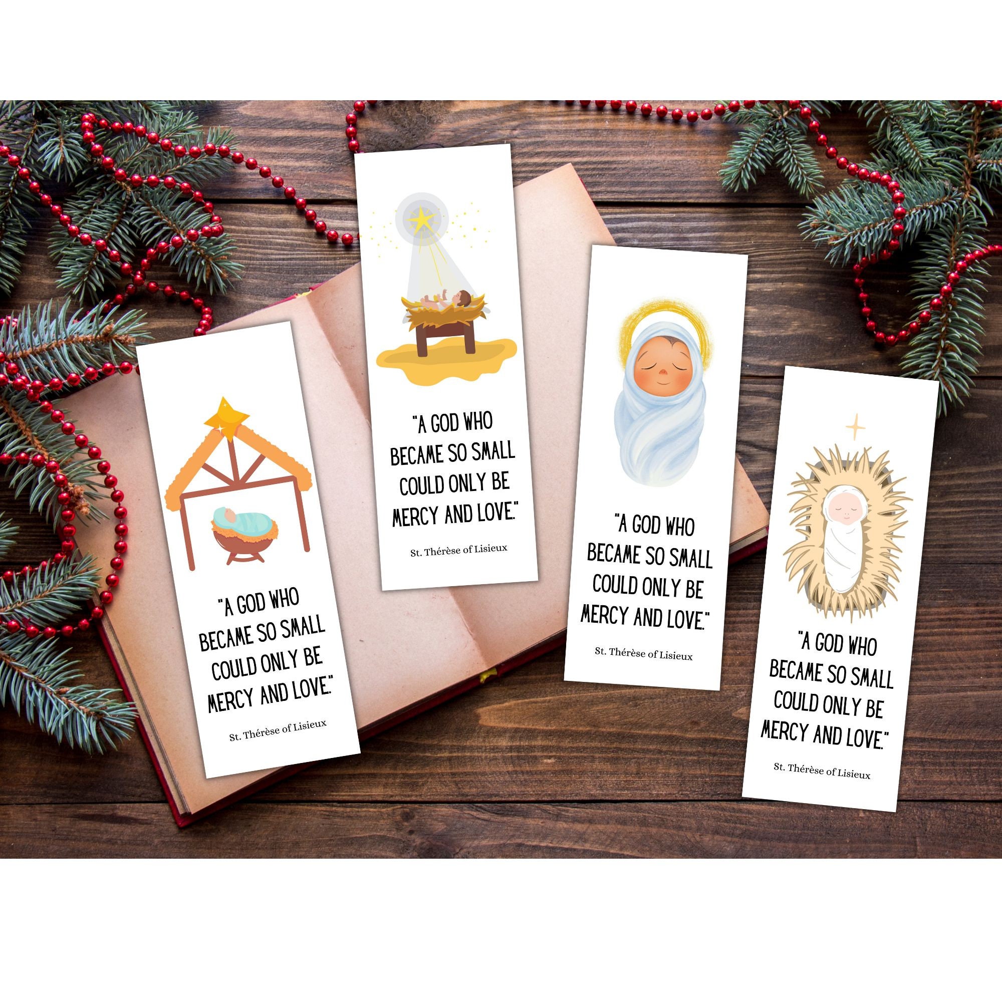 Christmas Bookmarks Jesus Printable Page Markers Catholic - Etsy