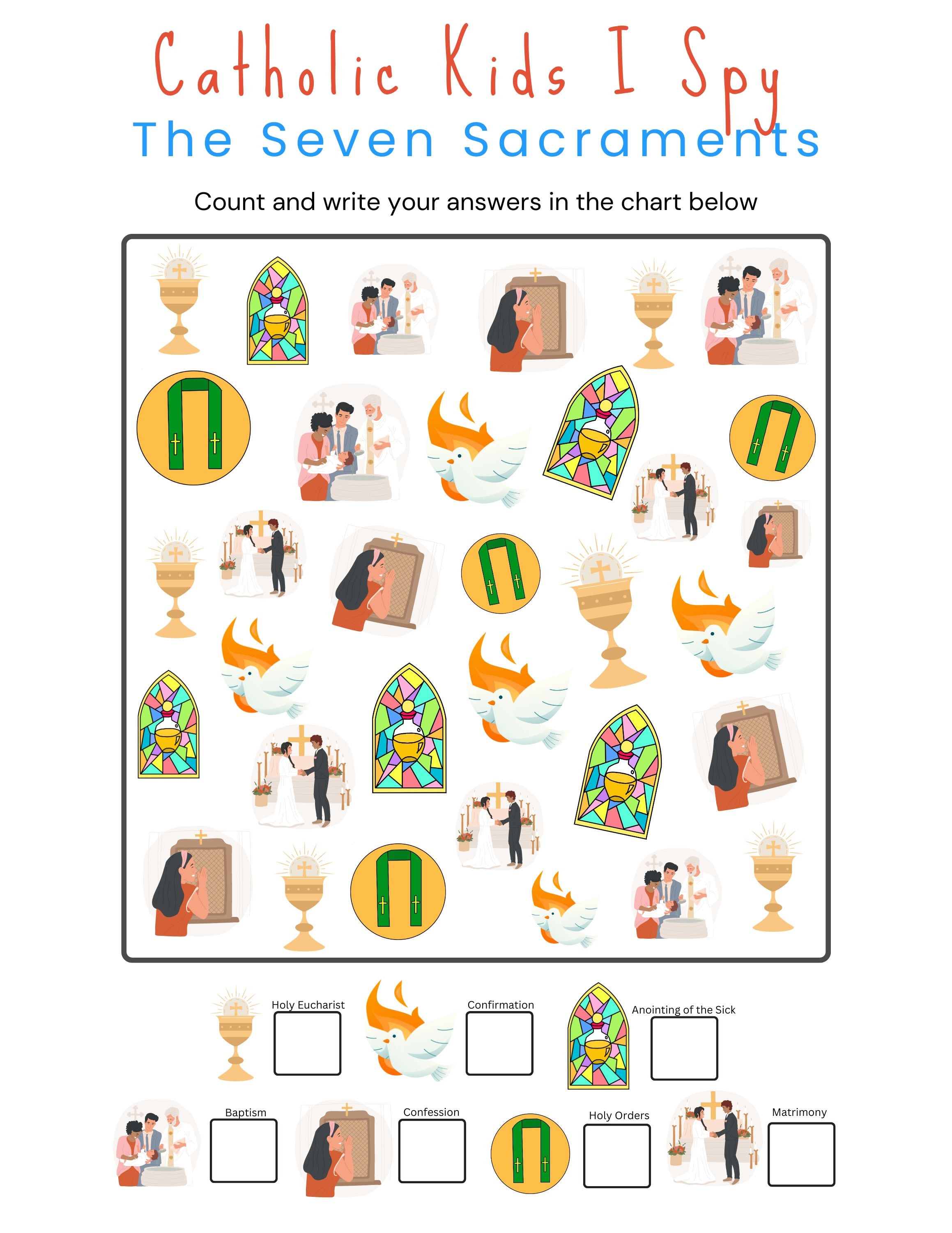 Catholic I Spy Printable Game, Catholic Kid's Activity, Religious ...