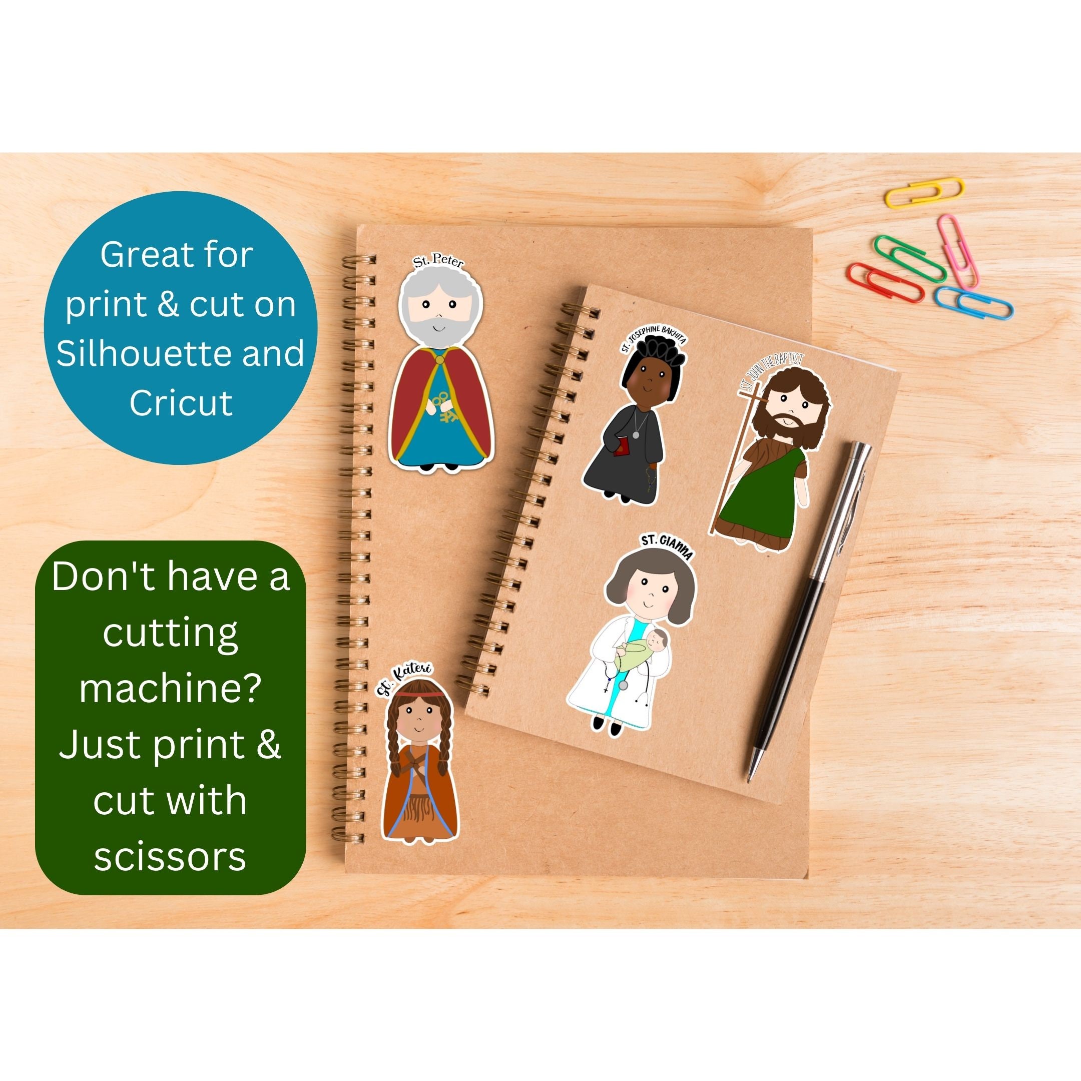 Bundle Catholic Saints Printable Stickers / Female Saints / Male Saints ...