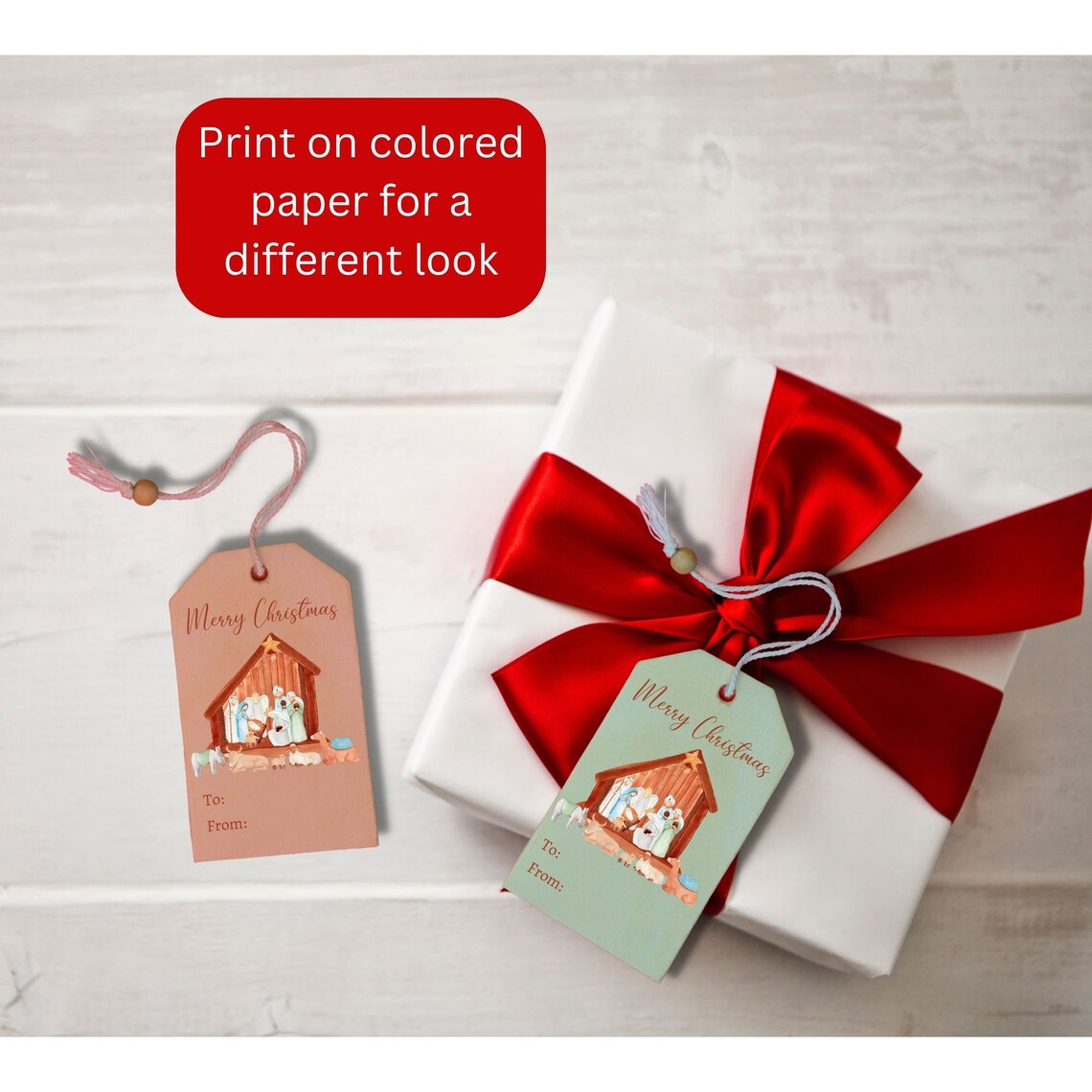 Printable Christmas Gift Tags Bundle / Nativity Gift Tags / - Etsy