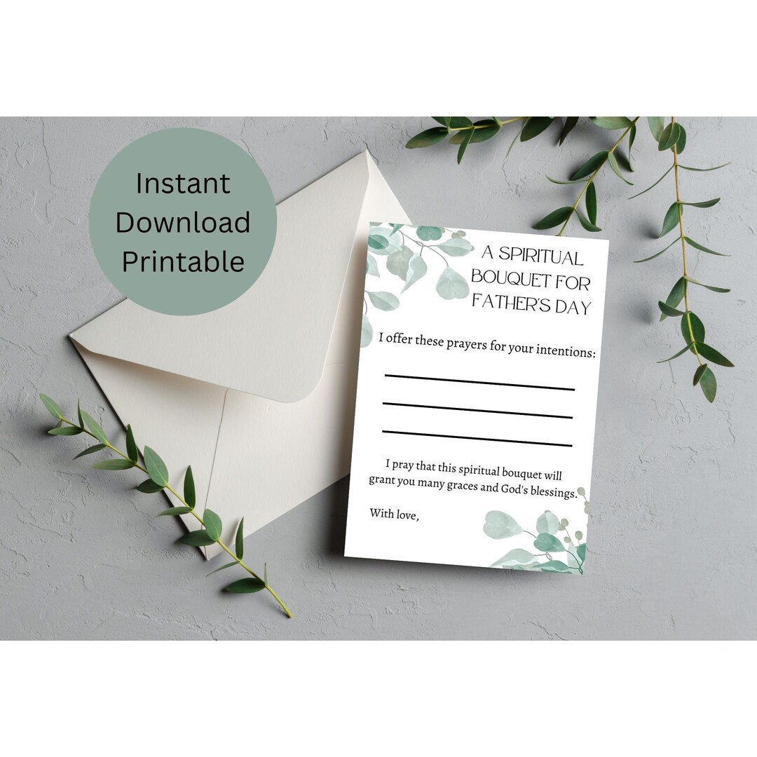 Father's Day Spiritual Bouquet Printable Card / - Etsy