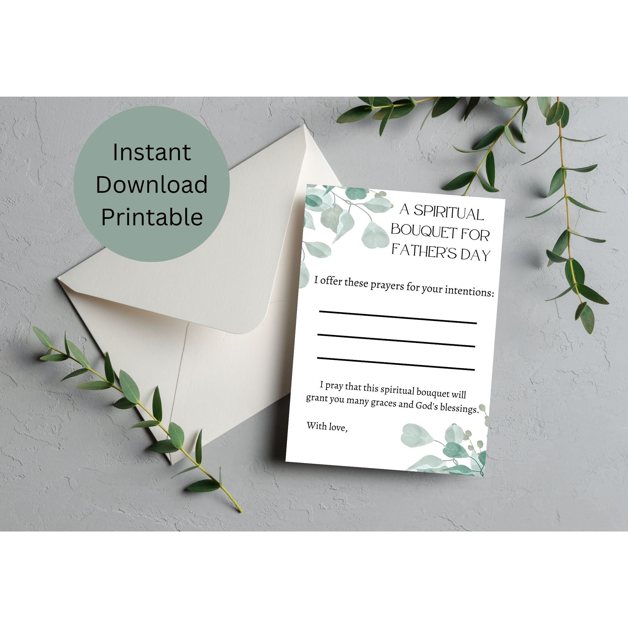 Father's Day Spiritual Bouquet Printable Card / - Etsy