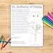 St. Anthony of Padua Coloring Page, Printable Saint Coloring, Catholic ...