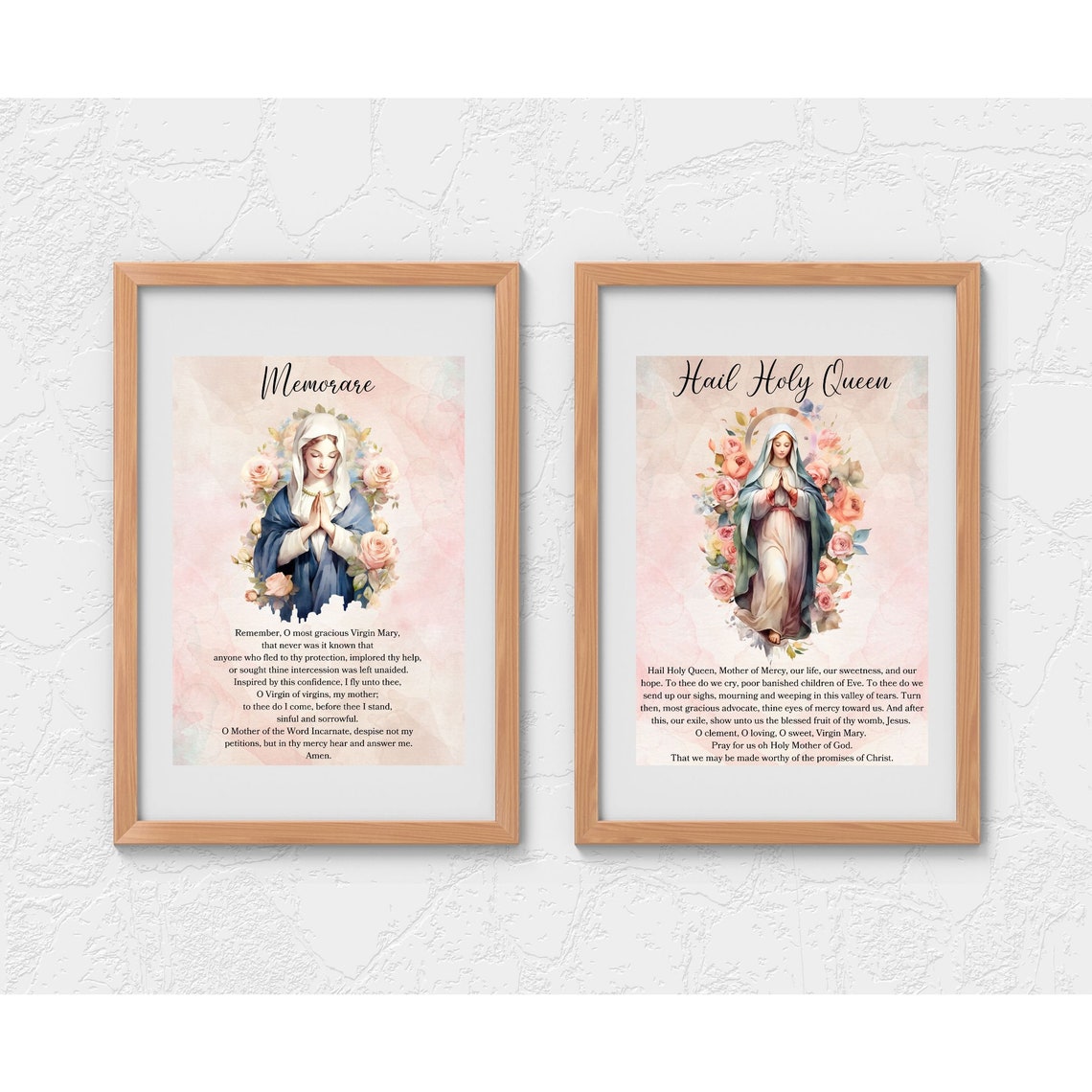 Marian Prayers Print Bundle / Hail Holy Queen/ Memorare Prayer ...