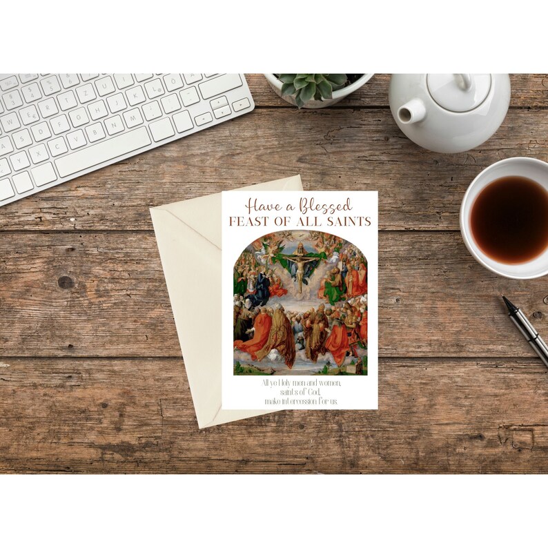 All Saints' Day Printable Card, Catholic Greeting Card, Saint Gift ...