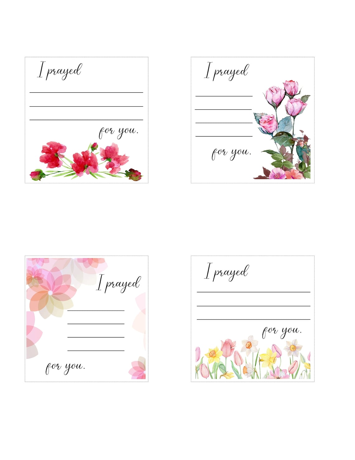Mini Spiritual Bouquet Printable Cards / Catholic Gift / Prayer Card ...