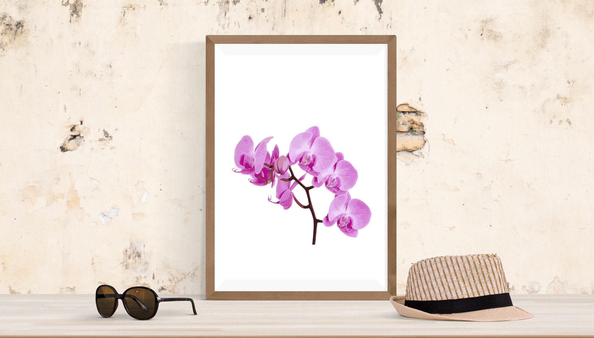 Pink Orchid Art Print,orchid Print,flower Print,floral Wall Art,orchid ...