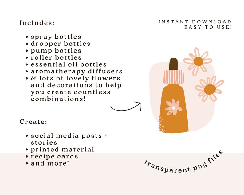 Colorful Essential Oil Bottles Clipart Transparent PNG - Etsy