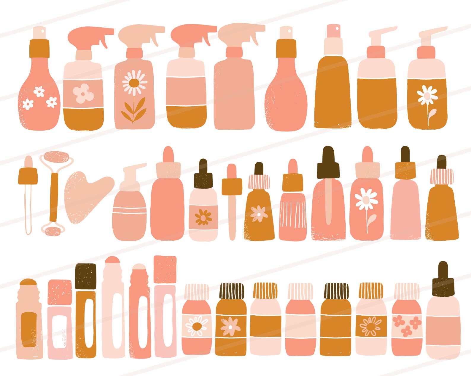 Colorful Essential Oil Bottles Clipart Transparent PNG - Etsy