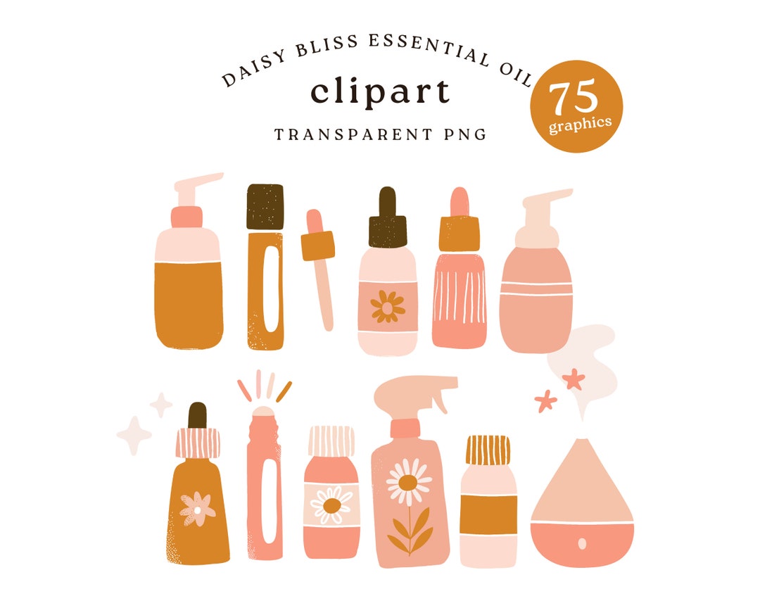 Colorful Essential Oil Bottles Clipart Transparent PNG - Etsy