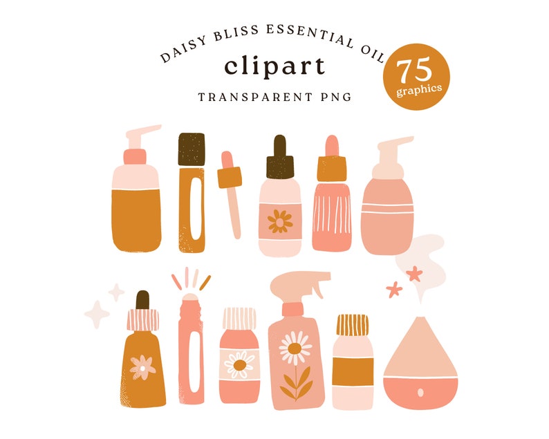 Colorful Essential Oil Bottles Clipart Transparent PNG - Etsy