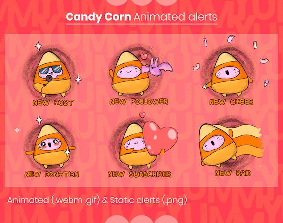 Twitch Stream Alerts Animated Cute Halloween Candy Corn - Etsy