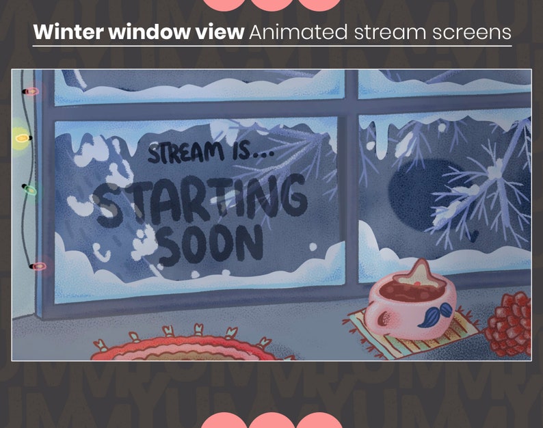 Winter Window Animated Stream Screens ・ Snow Night Cozy Views ・ Offline ...