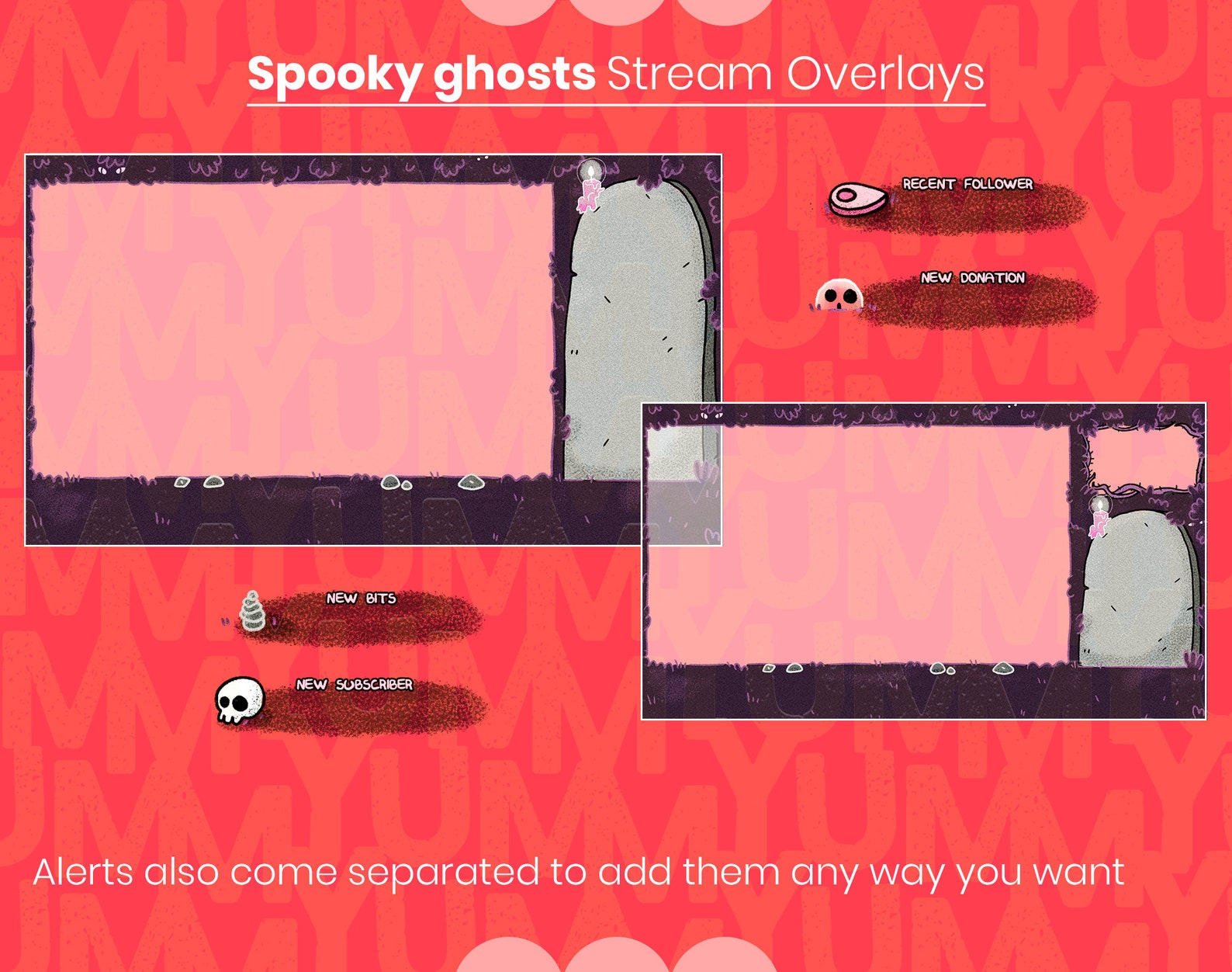 Spooky Cute Stream Overlay Set Black Purple and Pink - Etsy