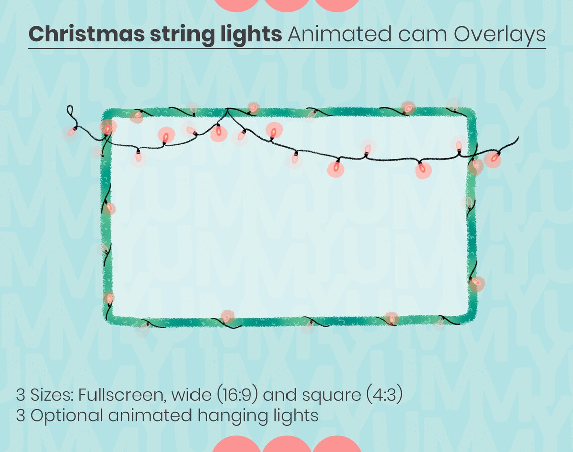 String Lights Overlay Animated Frames Cute Christmas Twinkle | Etsy