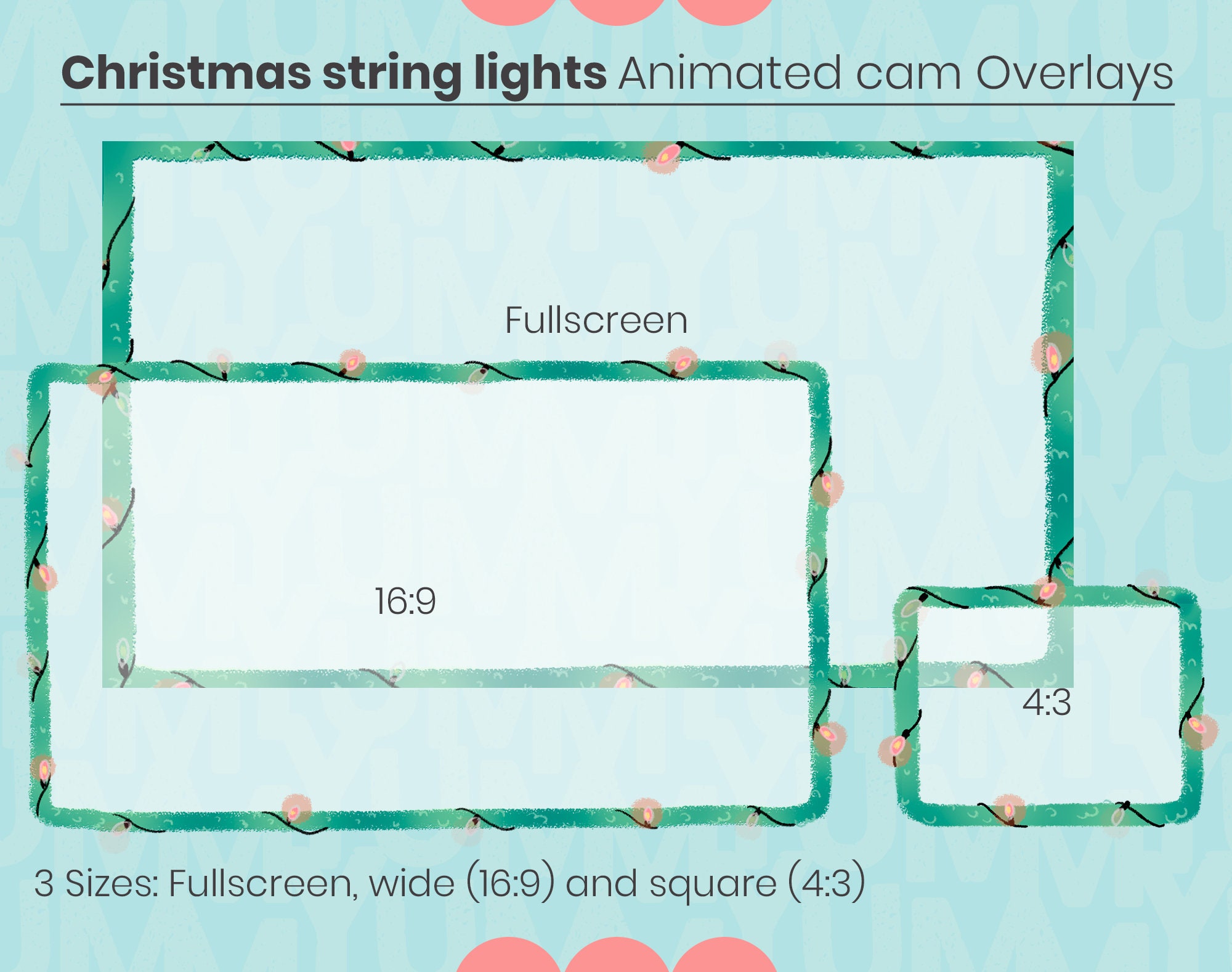 String Lights Overlay Animated Frames Cute Christmas Twinkle - Etsy UK