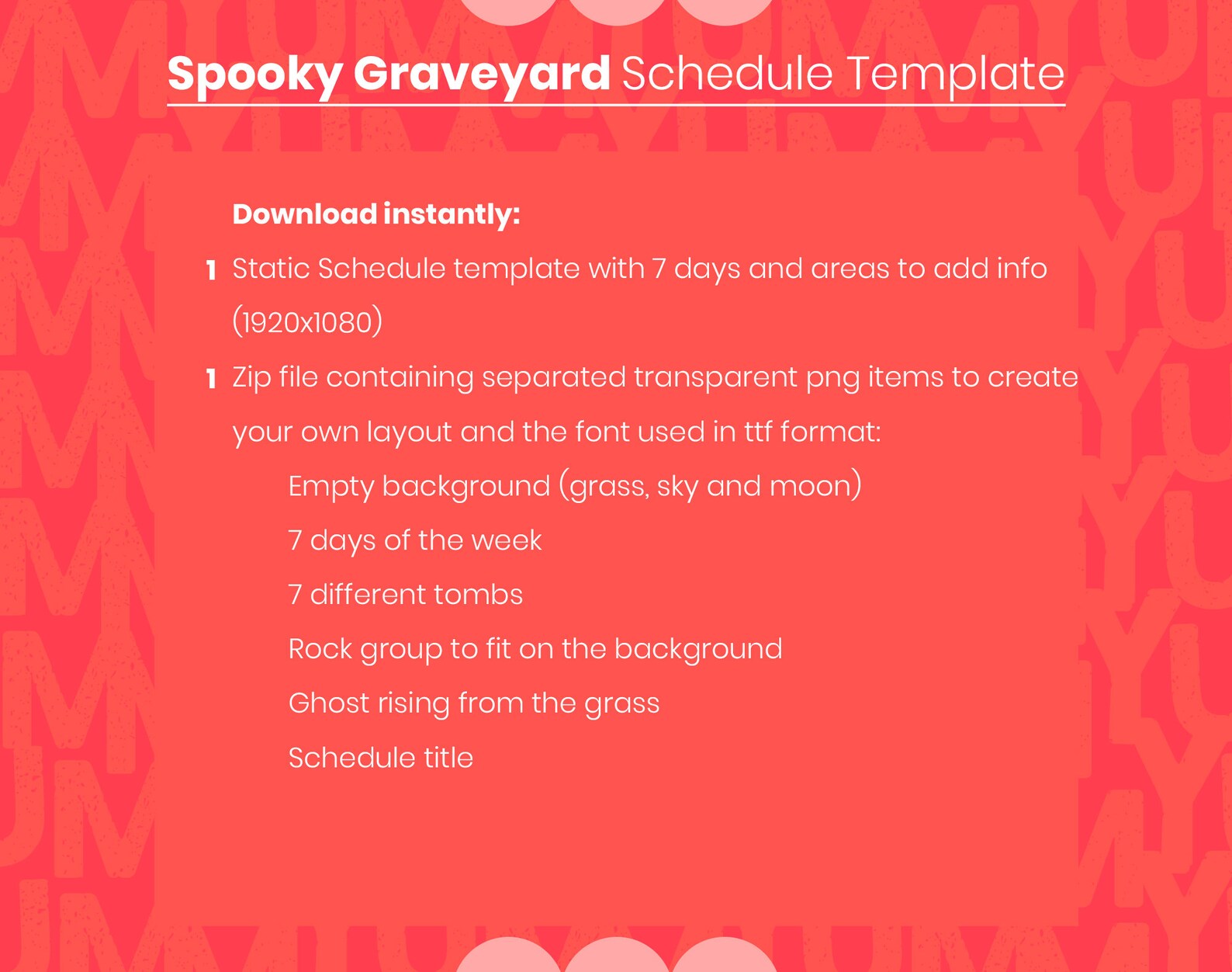 Spooky Cute Stream Schedule Template Tombs and Ghosts - Etsy