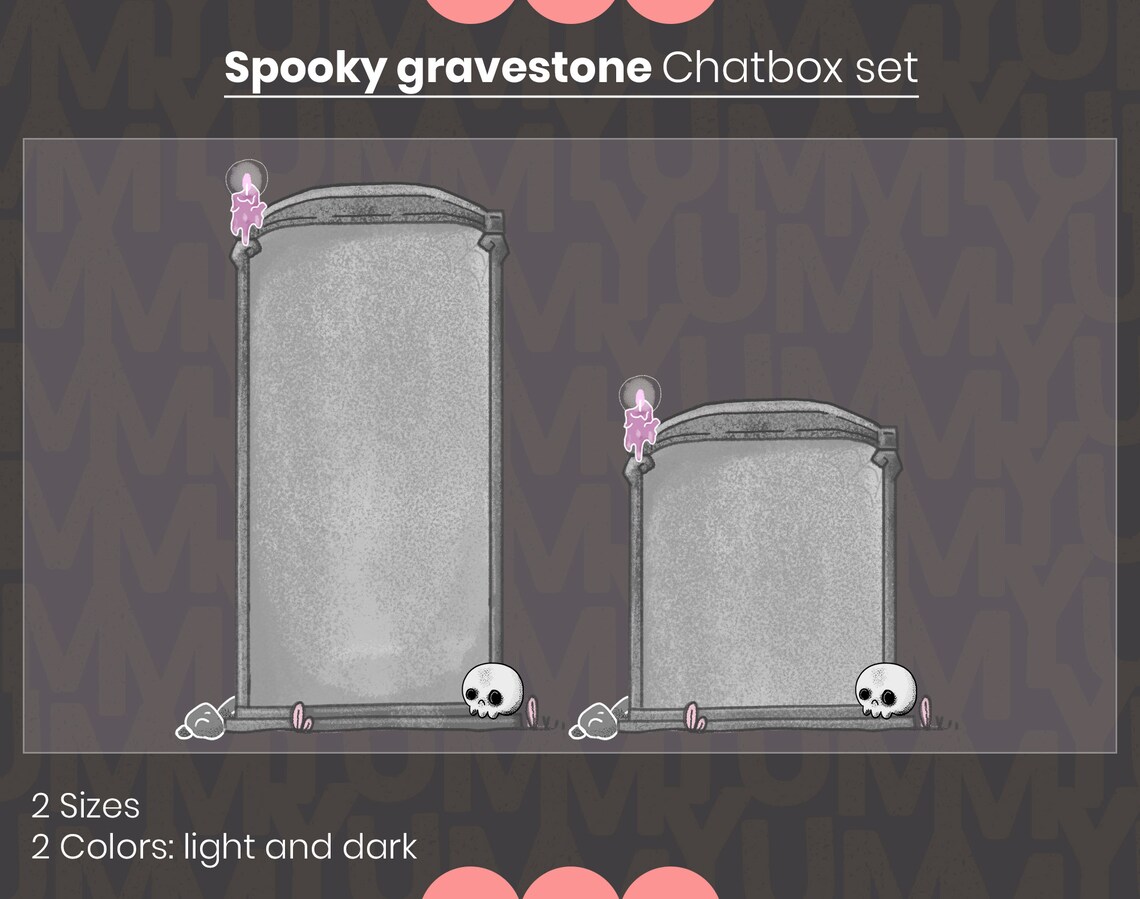 Gravestone Chatbox: Spooky Cute Black & Pink Stream Overlay (PNG) - Etsy